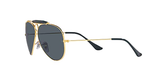 Ray-Ban RB3138 Shooter Pilot Sunglasses, Legend Gold/Blue, 58 mm