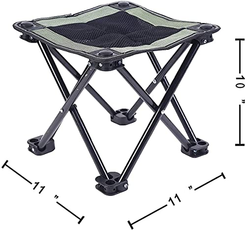 Lightweight Folding Camp Stool | Camping Ottoman Fold Up Stool Backpacking Stool Foot Rest Cliq Chair Hiking Fishing Travel Small Portable Mini Folding Chair