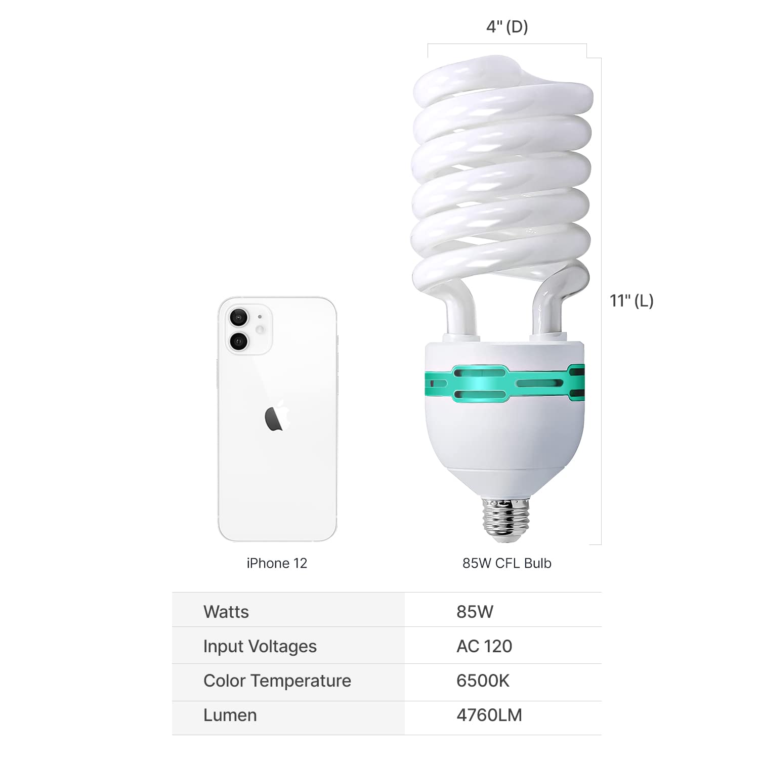 LimoStudio [2-Pack] Photo Studio 85W 6500K Full Spectrum Daylight Energy Saving Compact Fluorescent Spiral Bulb,Day Light Tone, AGG1719