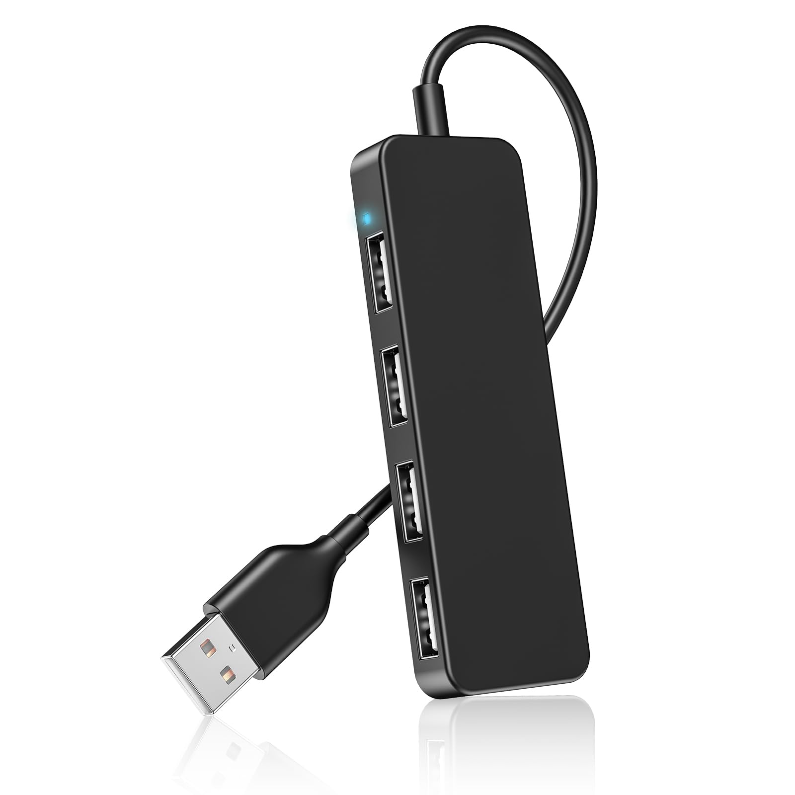 USB Hub, 4-Port USB Hub Ultra Slim Portable USB Splitter for iMac Pro, Mac Mini/Pro, Surface Pro, Notebook PC, Laptop, USB Flash Drives, and Mobile HDD (USB Grey)