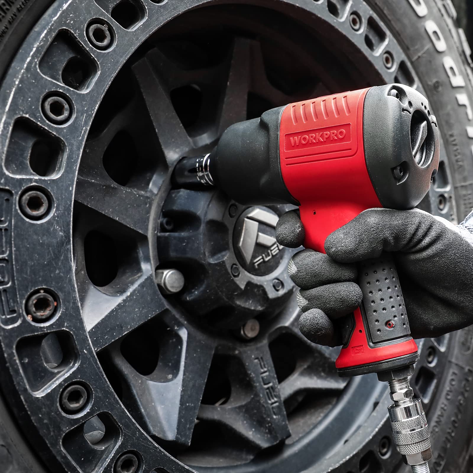 WORKPRO 1/2" Drive Air Impact Wrench and 24-Piece Impact Socket Set