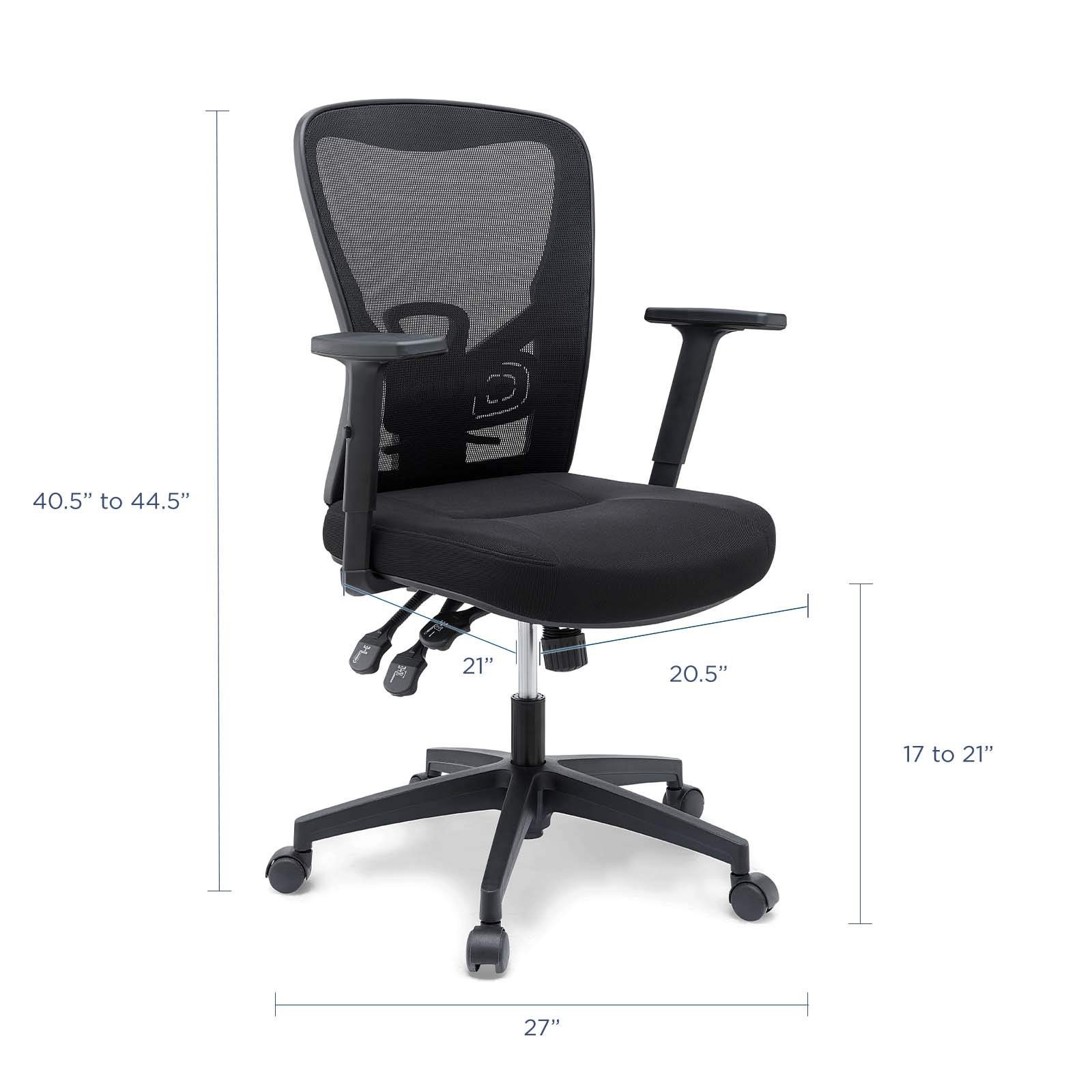 Modway Define Mesh Ergonomic Office Desk Chair in Black