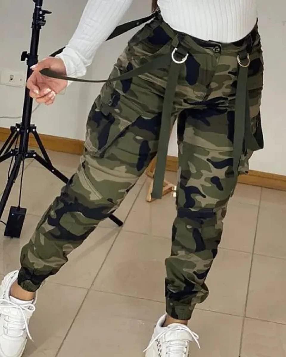 Voghtic Plus Size Army Fatigue Ppants for Women, Petite Cargo Pants for Women