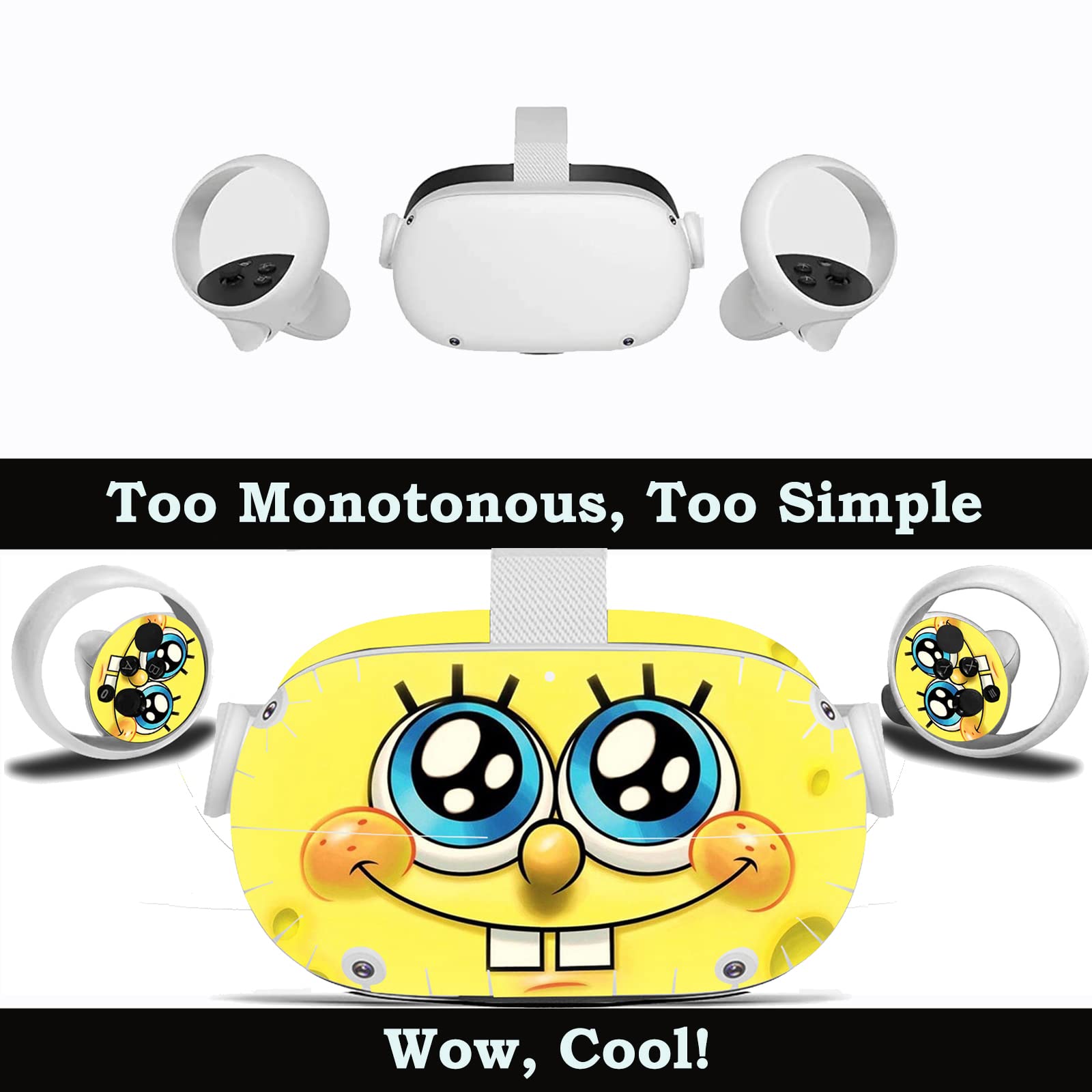 Oculus Quest 2 Stickers Eyes Anime VR Decal Skin for Headset and Controller Stickers Oculus Quest 2 Skins Vinyl Decal Stickers Skin for Oculus Quest 2 Protective Stickers Quest 2 Accessories Protective Decal