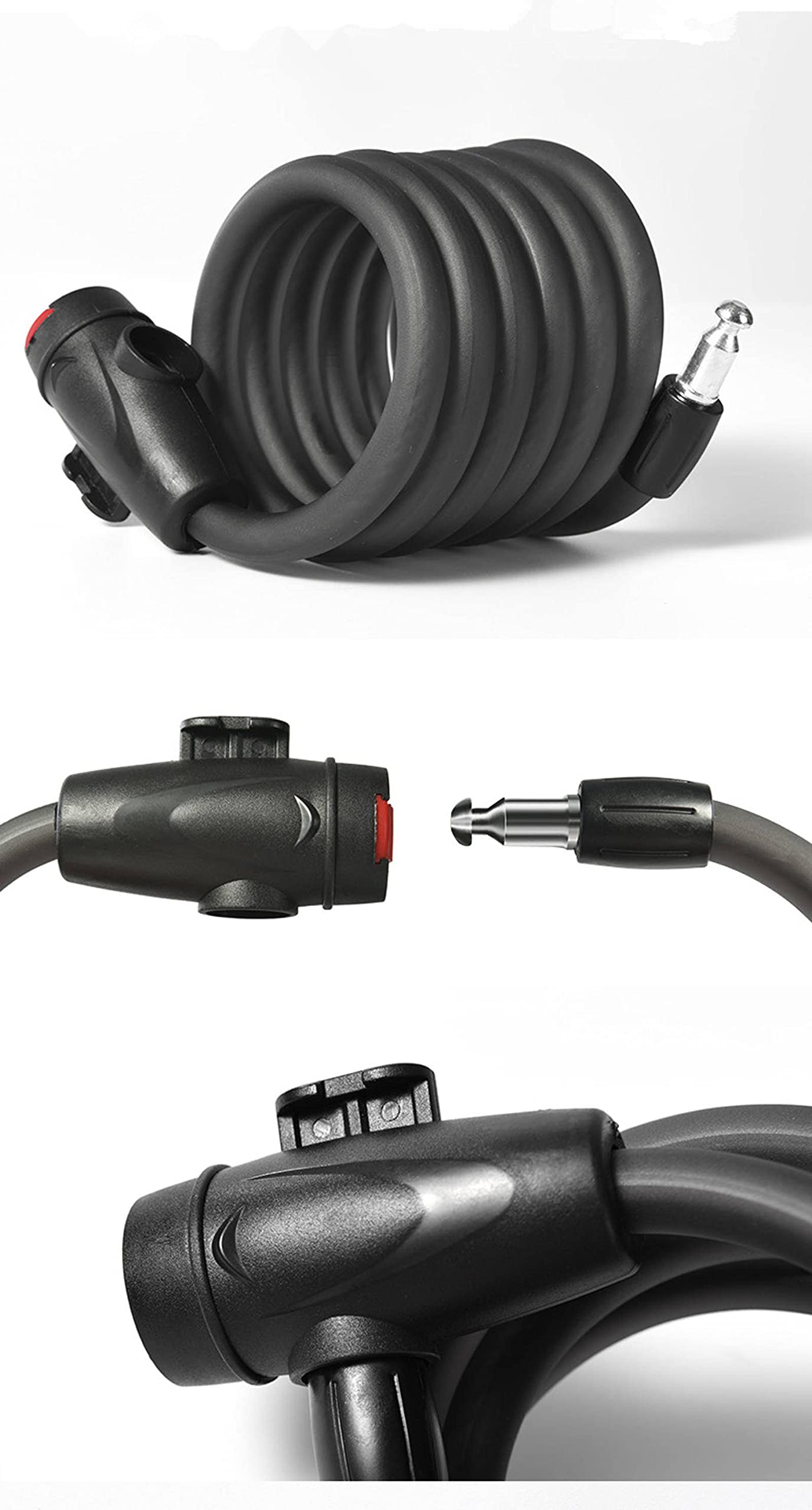 NC Bicycle Lock, 6-Foot Bicycle Cable Lock, Alloy Lock Wire Lock, Safe Anti-Theft Bicycle Chain Lock, with Key, Lock Frame Combination