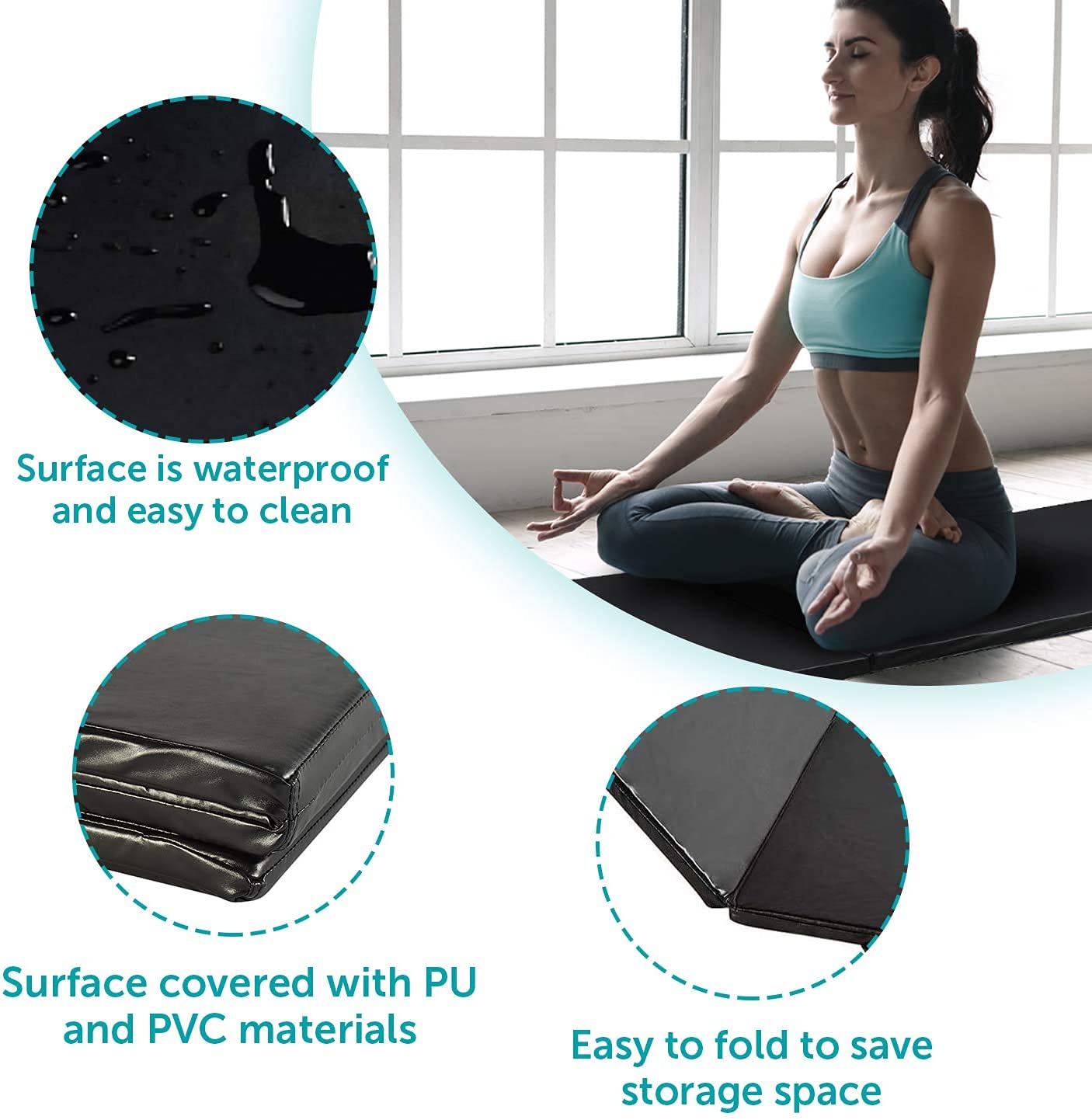 M HI-Mat 1.2''Thick Gymnastics Mat Home Gym Mat Exercise Mat Yoga Stretching Wrestling