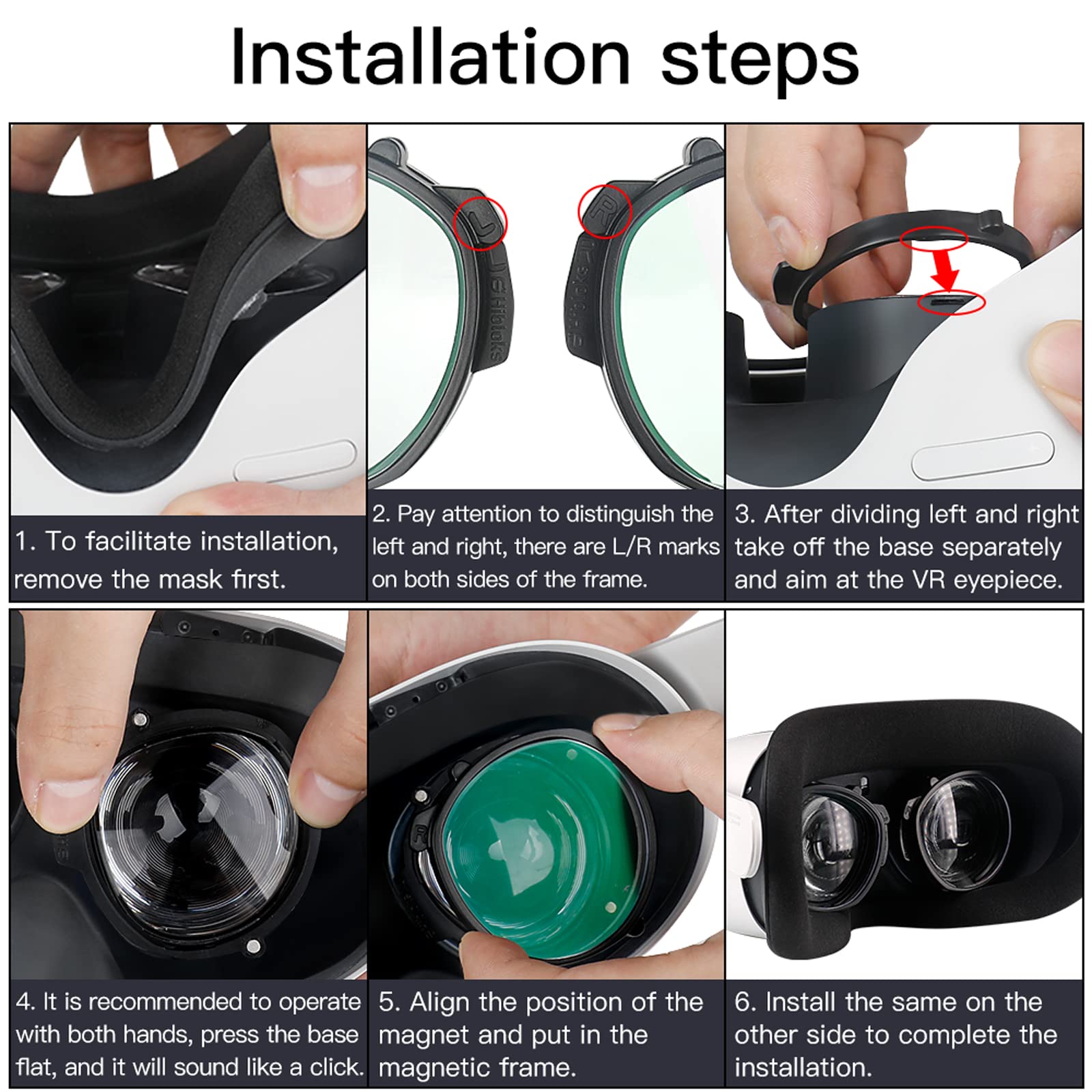 RCGEEK Myopia Glasses Lenses for Oculus Quest 2, VR Lens Insert for Oculus Quest 2, Double Protection & Easy to Install Vision Correction Lenses (Protective Lense)