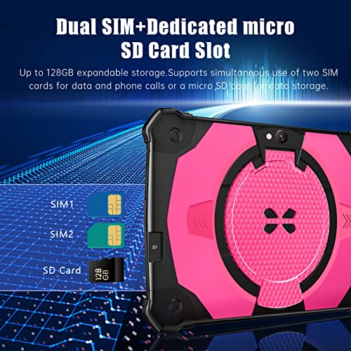 Luqeeg 2.4G 5G 7 Inch Tablet, Kids Tablet for Kids 4GB RAM 32GB ROM Android10 Toddler Tablet Front 5MP Rear 8MP 1960x1080 Octa Cores 5000mAh Tablet with Shockproof Case US Plug 100 to