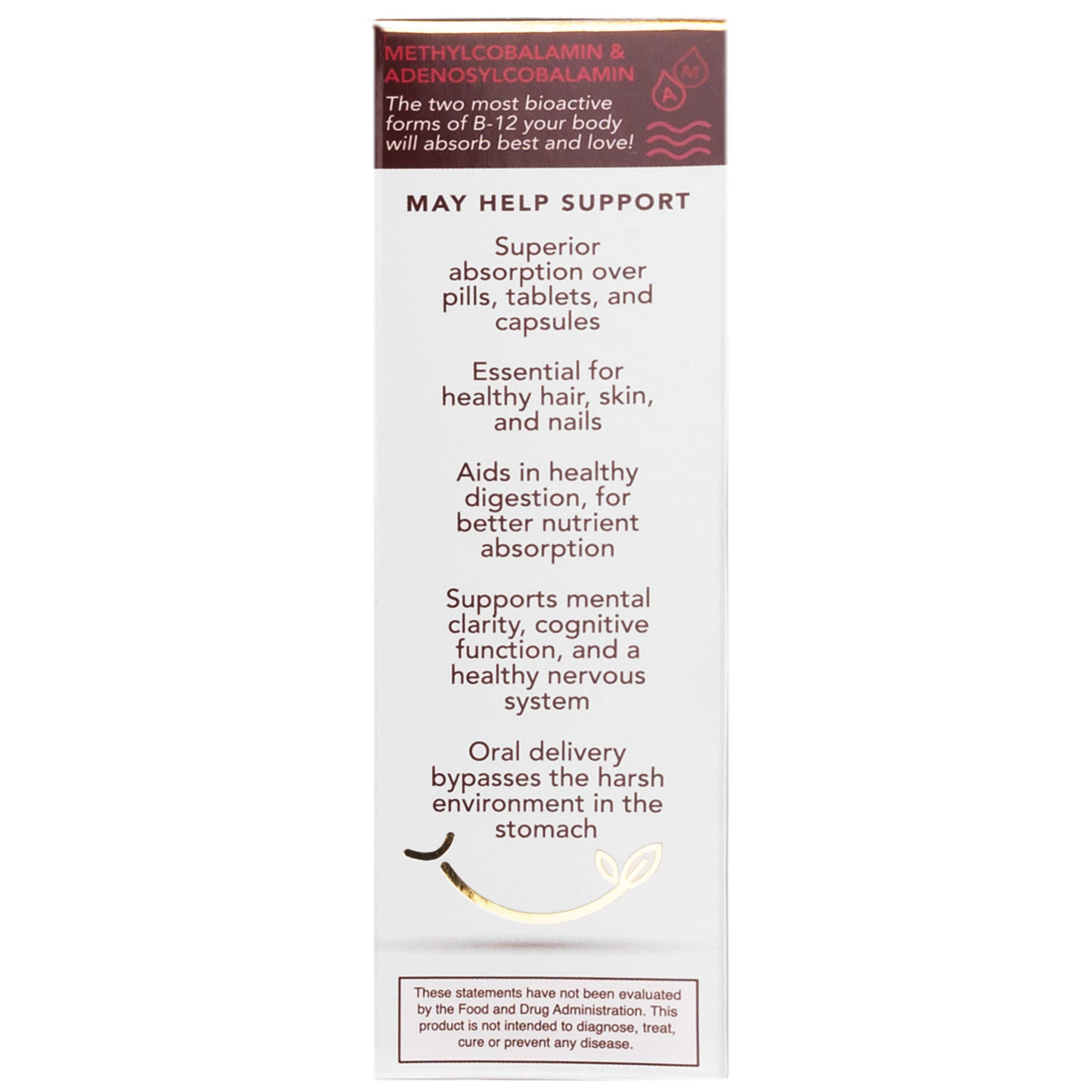Liquid B12 Vitamin Sublingual – All-Natural Liquid Vitamin Vegan B12 Drops – Non-GMO Adenosylcobalamin Methylcobalamin B12 Supplement – Boost Your Immune System, Metabolism, Energy and Focus!