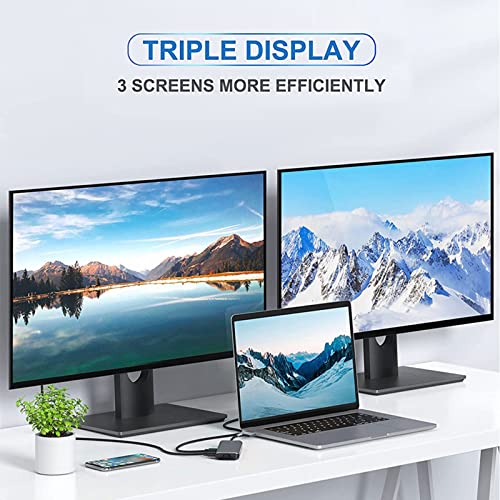 USB-C Hub High Speed Portable 10 in 1 Dual Type-C to Dual -Compatible VGA USB-C Adapter Compatible with Pro/Air