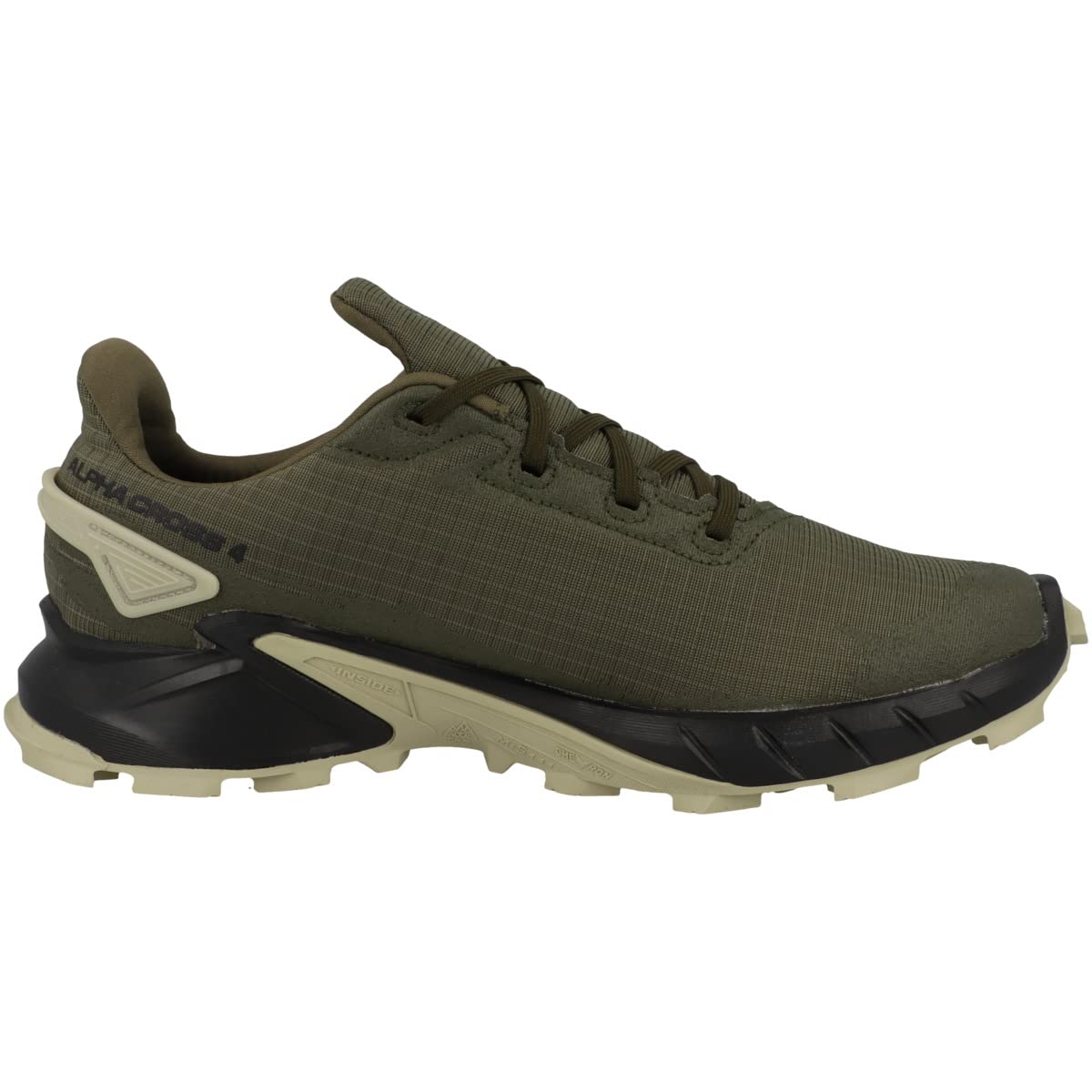 Salomon Men's ALPHACROSS 4 Gore-TEX Trail Running Shoe, Olive Night, 12.5