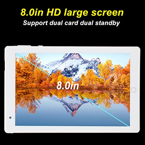 Yoidesu 8in Tablet, WiFi Gaming Tablet HD 4GB and 64GB Memory 8 Million 16 Million Pixels, Portable Tablet PC Dual SIM 3G Call US Plug 110 to 240V (Gold)