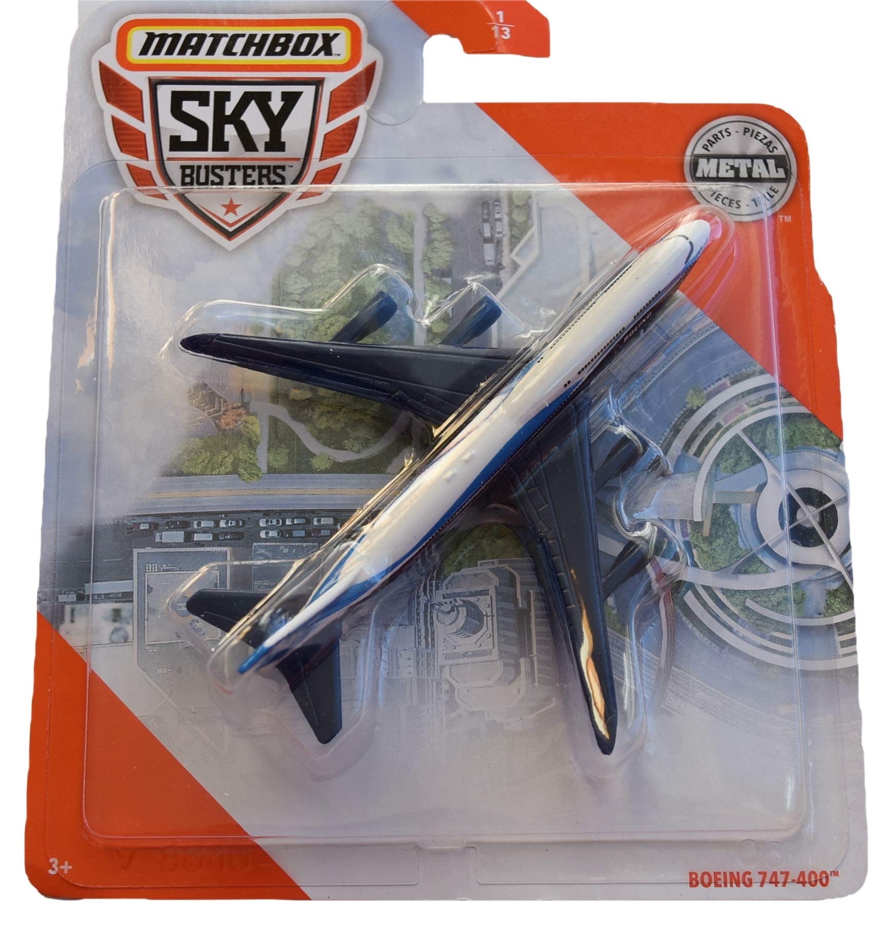 Matchbox Sky Busters Boeing 747 400 1/13, White/Blue