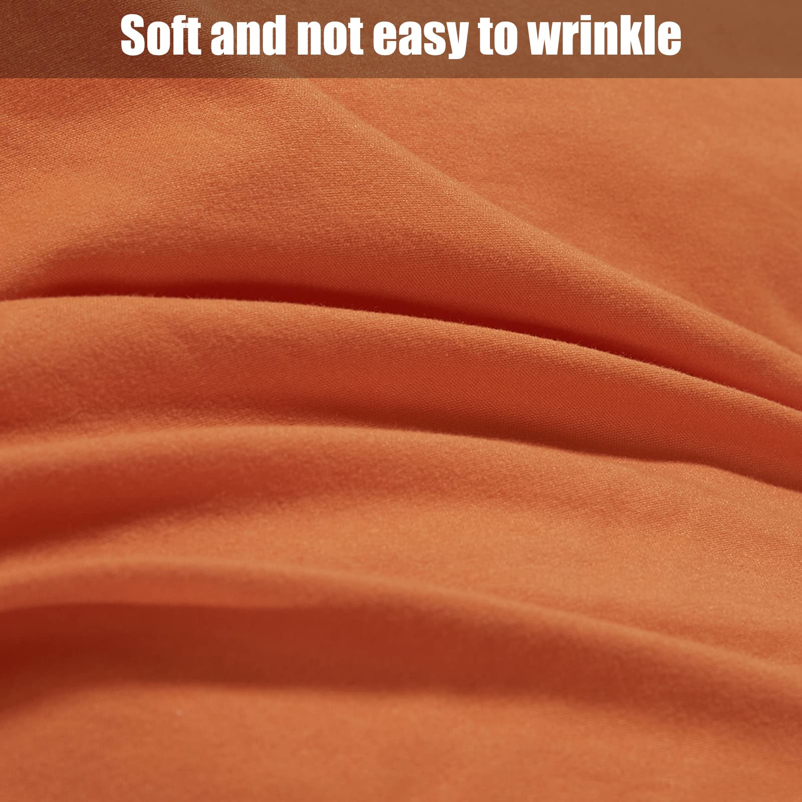 Moonleaf Duvet Cover 3 Piece Set - Zipper Closure Ultra Soft 100% Microfiber – Machine Washable, Light Orange - King 106"x92"