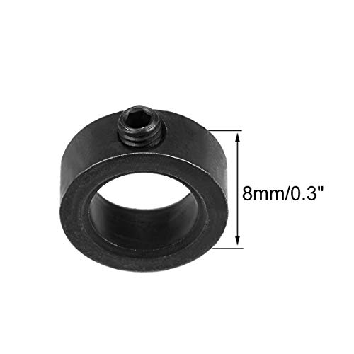 uxcell 3mm 4mm 5mm 6mm 8mm 10mm 12mm Bore Drill Stop, Drill Bit Depth Holder, Set Screw Style, Black Oxide Carbon Steel 7pcs