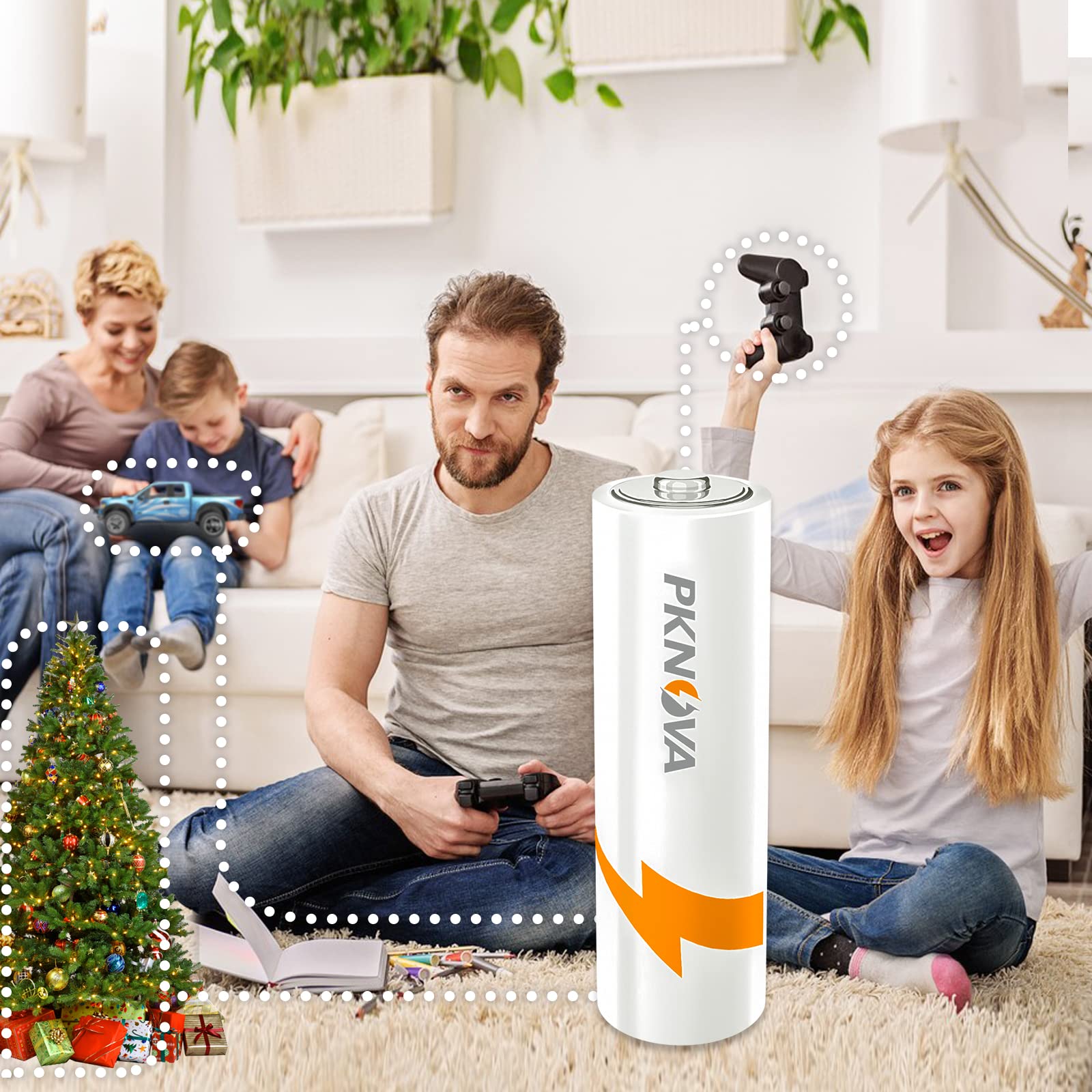 TTbaodan PKNOVA LR6 AA Batteries, 10 Pack Double A Battery, 1.5V Alkaline AA Battery with Long-Lasting Power Best Used for Wireless Keyboard and Mouse Battery, Non Rechargeable