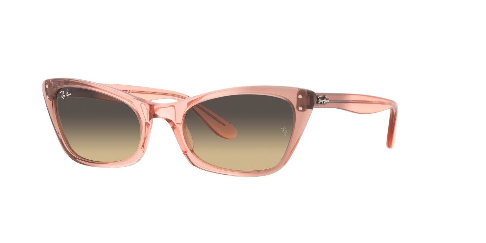 Ray-Ban Women's RB2299 Lady Burbank Cat Eye Sunglasses, Transparent Pink/Brown Vintage, 52 mm