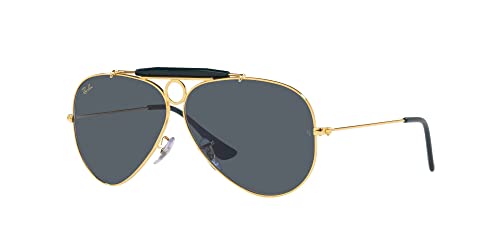Ray-Ban RB3138 Shooter Pilot Sunglasses, Legend Gold/Blue, 58 mm