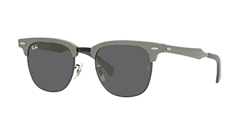 Ray-Ban RB3507 Clubmaster Aluminum Square Sunglasses, Brushed Graphite on Black/Dark Grey, 51 mm