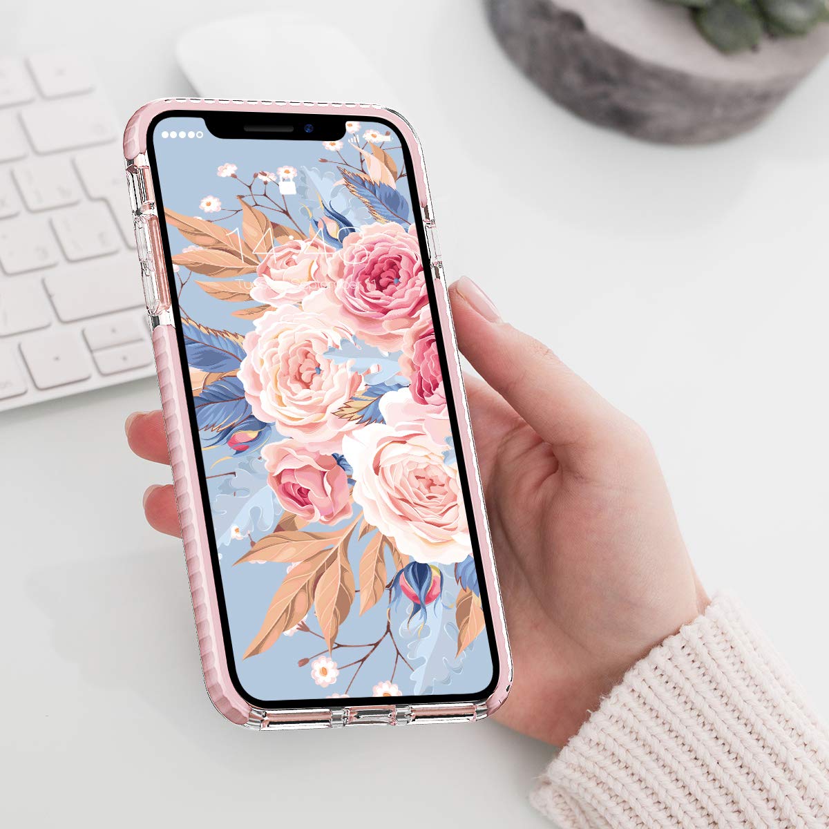 MATEPROX Compatible with iPhone 11 Pro Case Clear Thin Slim Crystal Transparent Cover Shockproof Bumper Case for iPhone 11 Pro 5.8(Pink