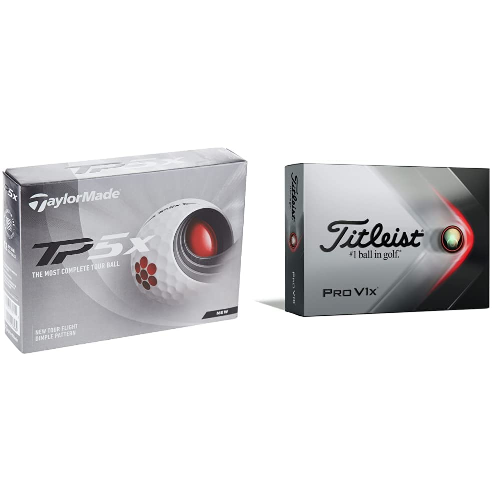TaylorMade 2021 TP5x 2.0 Golf Balls White & Titleist Pro V1x Golf Balls