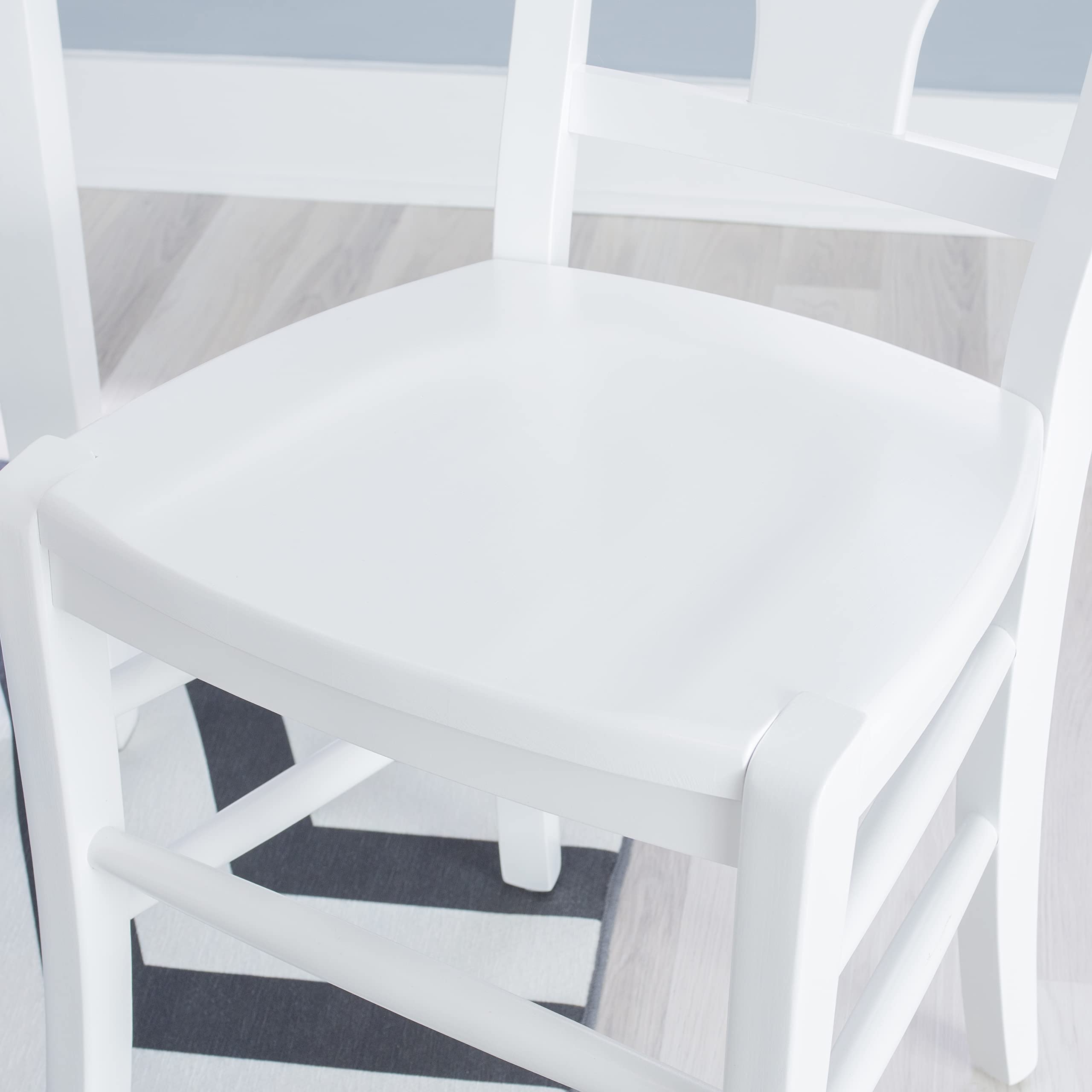 Linon White Waurd Fully Assembled Set of 2 Side Chairs, Dining Height