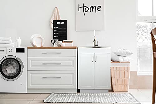 Transolid TC-2420-WC 24-in. All-in-One Laundry/Utility Sink Kit, White/Stainless Steel