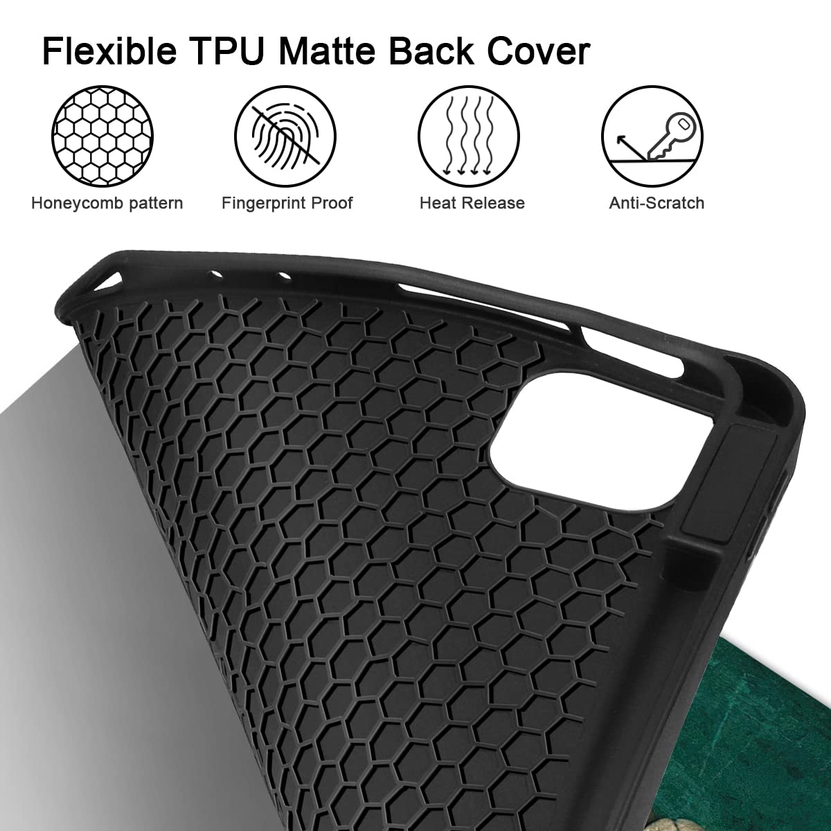 Tuiklol for iPad Pro 12.9 Case 2022 2021 6th 5th Gen - Built in Pencil Holder - Trifold Stand - Auto Wake/Sleep, TPU Protective Stand Back Case for 2020 2018 4th 3rd Gen iPad Pro 12.9 inch, Elephant