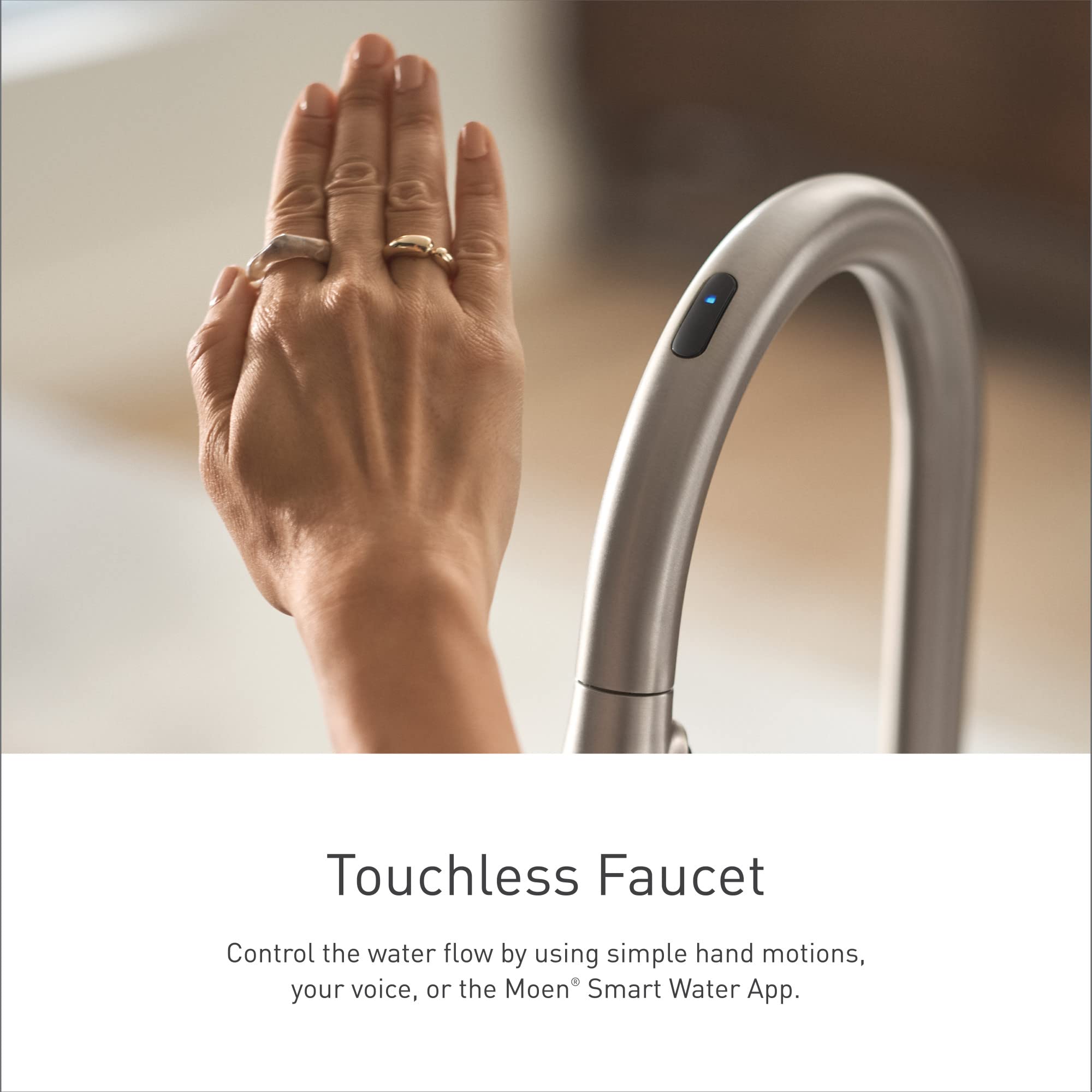 Moen Brantford Spot Resist Stainless Motionsense Two-Sensor Touchless One-Handle High Arc Pulldown Kitchen Faucet Featuring Reflex Docking System, 7185ESRS