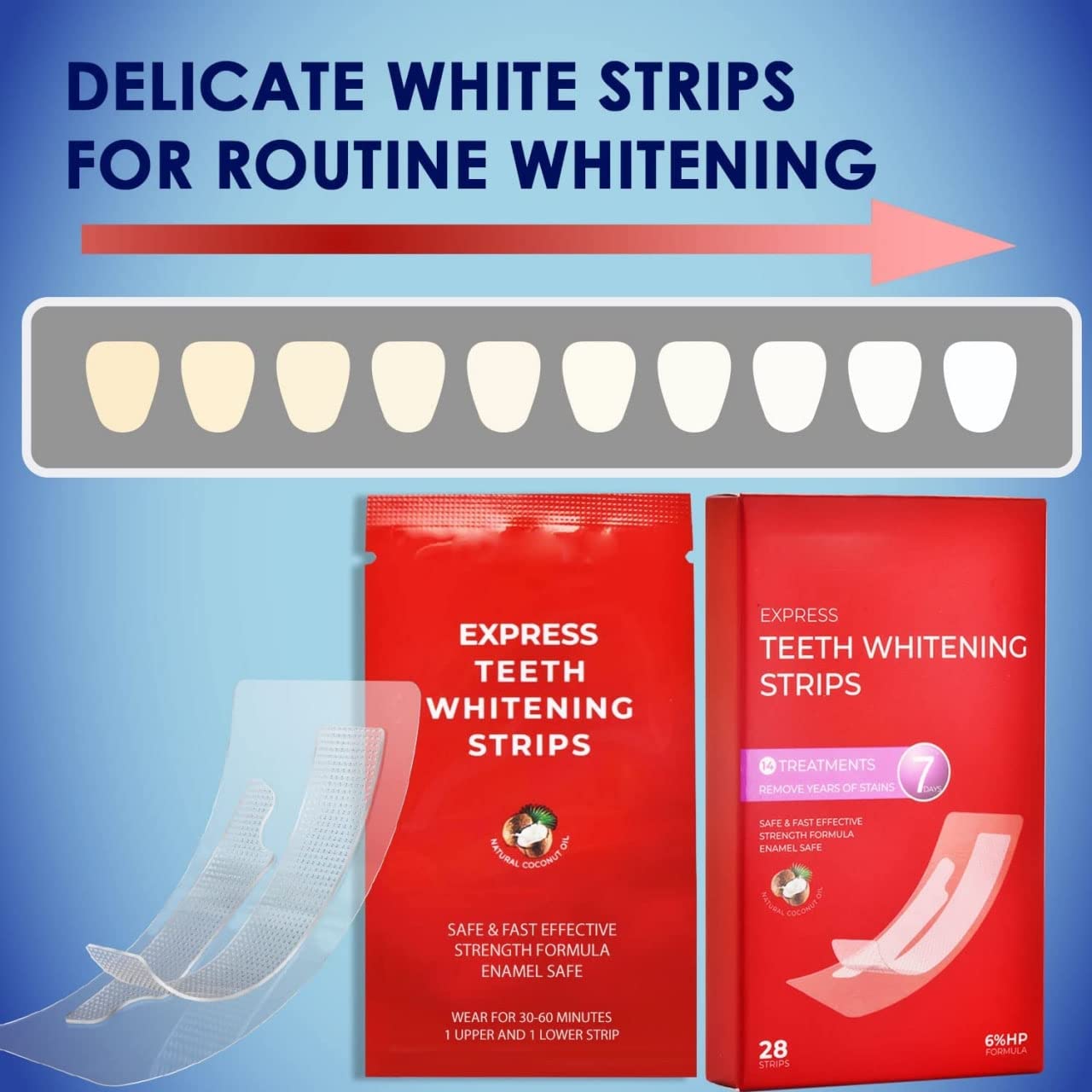 Whitening Strips, Teeth Whitening Strip（28Pcs), Teeth Whitening, Teeth Whitening Strips, Teeth Whitening Kit, blanqueador de dientes,White Strips for Sensitive Teeth