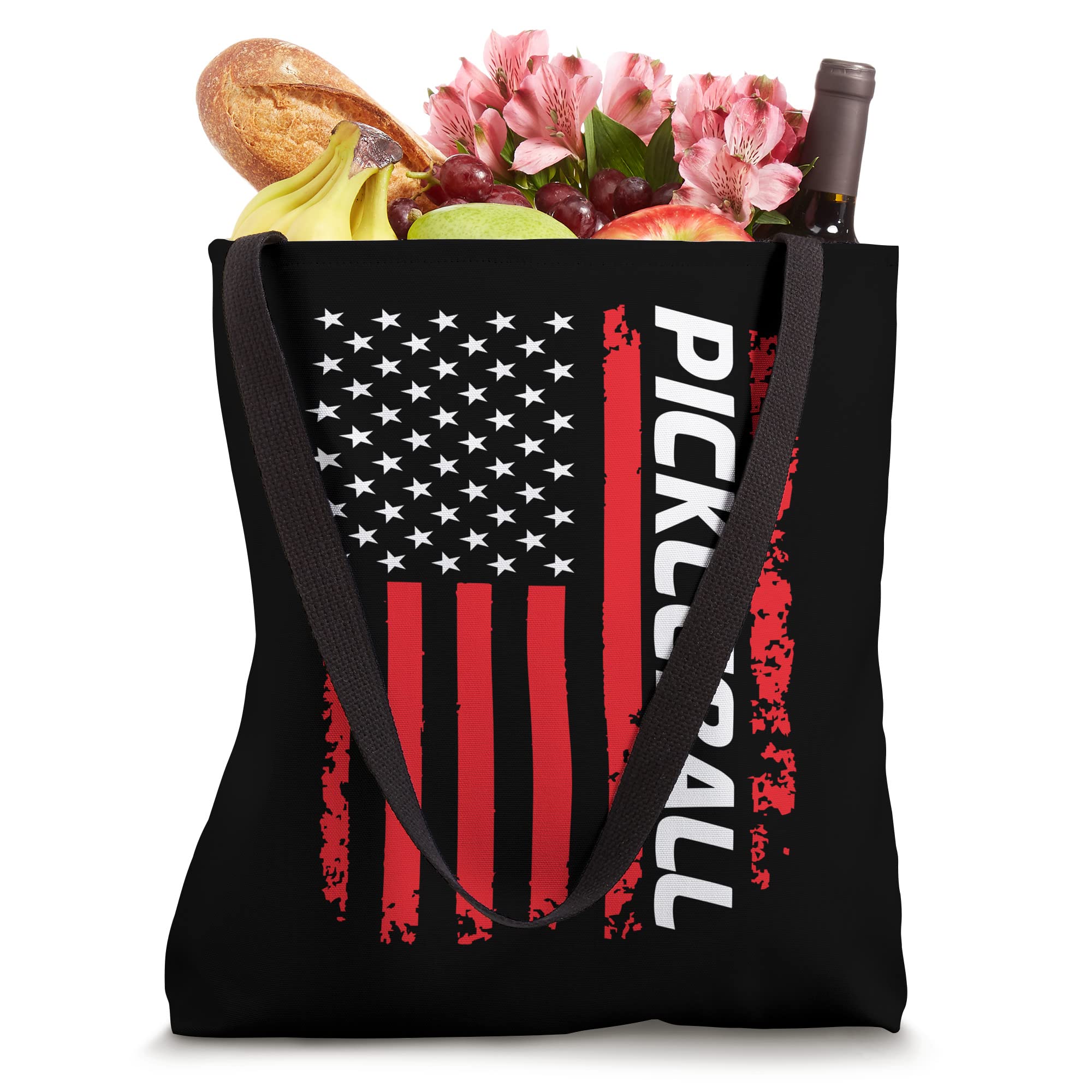 Pickleball American Flag USA Tote Bag