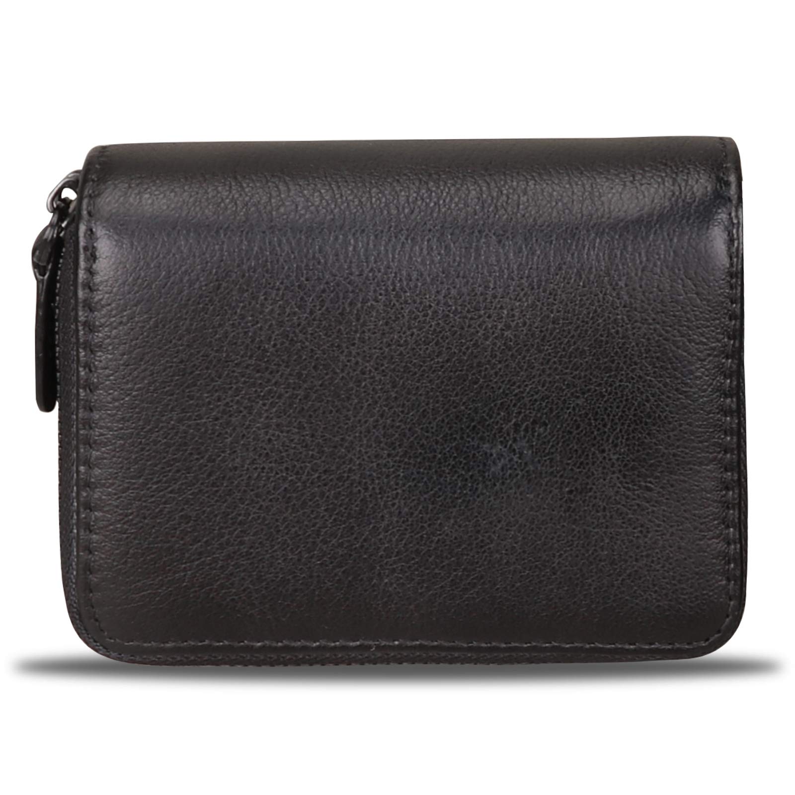 LRTO Genuine Leather Small Purse Wallet for Women RFID-Blocking Handmade Clutch Wallets Money Clip Card Organizer Coin Pouch (NavyBlue)