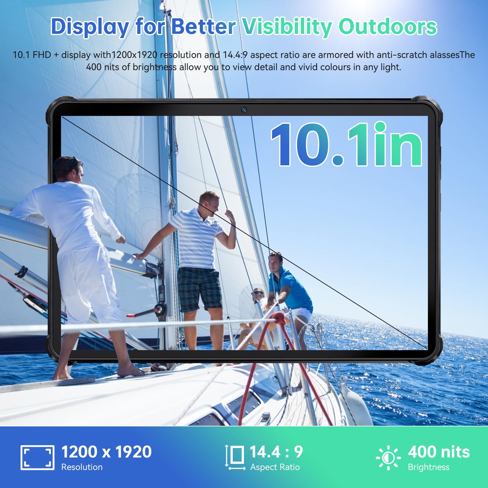 OUKITEL RT6 10.1in 20000mAH/77WH Android13 Tablet,14GB+256GB(1TB) 1200×1920 FHD+ Rugged Tablet,16MP+16MP Camera 8-core 4G LTE Waterproof Tablet/33W Fast Charging/OTG/Reverse Charge/T-Mobile/Wi-Fi