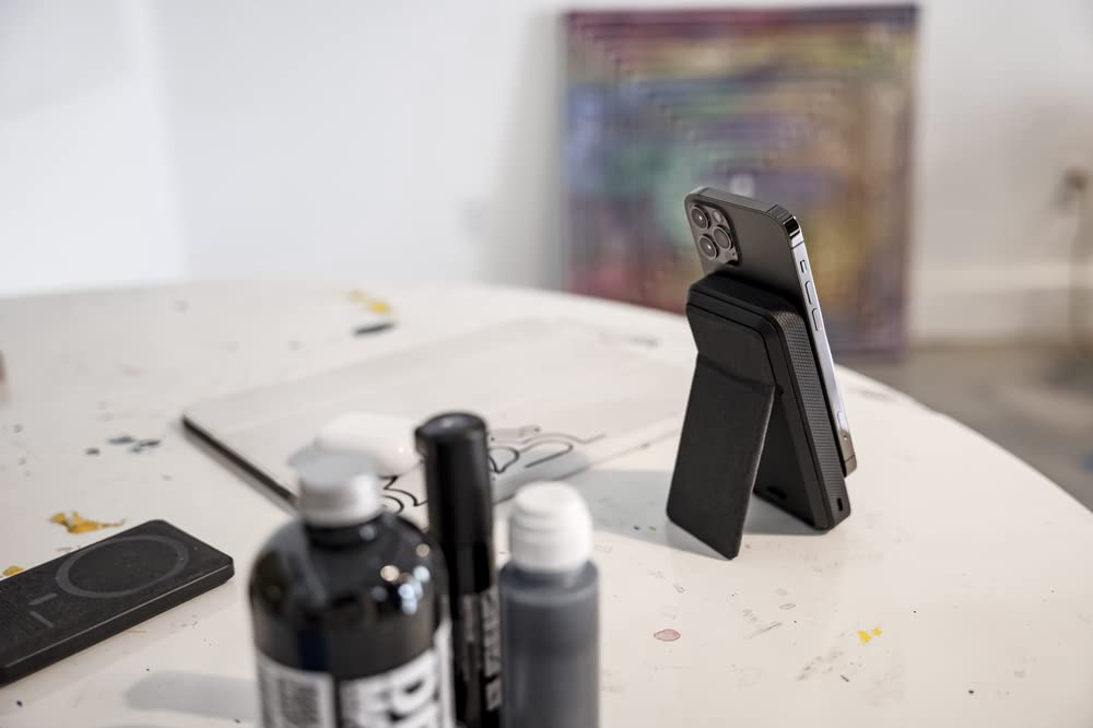 mophie Snap+ Powerstation Wireless Stand - Black - Compatible with MagSafe Enabled iPhones or Any Qi-Enabled Smartphones, Including Apple, Samsung, or Google Phones