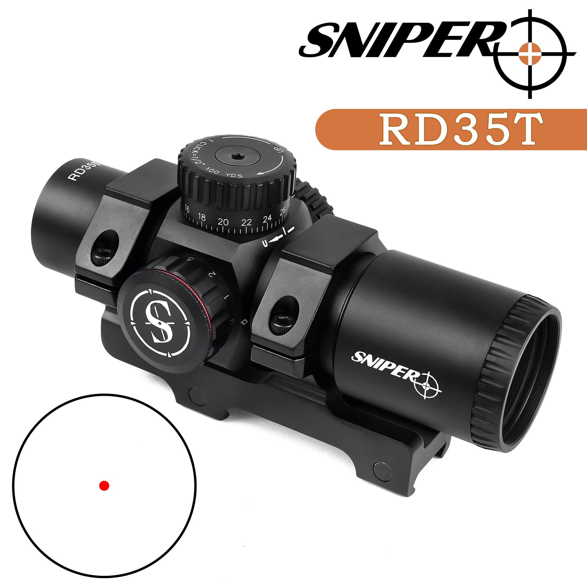RD35T 3MOA Red Dot Sight Fits 20mm PicatinnyWeaver Rail 35mm Tube red dot
