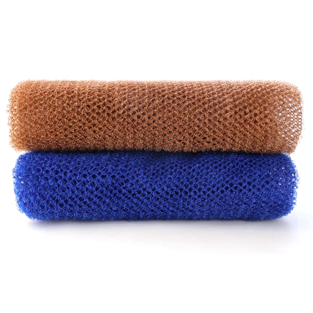 TCOTBE 2 Pieces African Net Sponge Long Net Bath Sponge Exfoliating Shower Body Scrubber Back Scrubber Skin Smoother Body Exfoliating Cloth Nylon Bathing Scrubber for Men Women for Daily Use