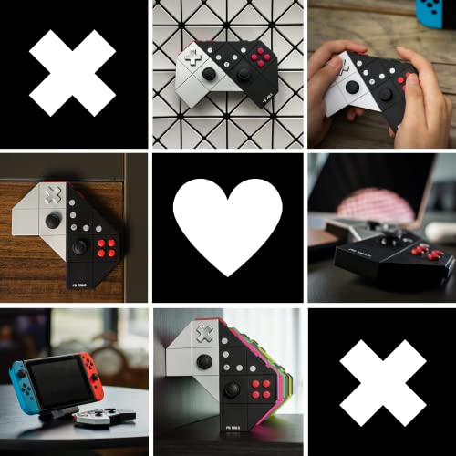 PB TAILS CHOC Portable Android Gaming Controller | Wireless Bluetooth Game Controller for Nintendo Switch, PC, STEAM | Retro Controller Gift Idea | Turbo-Mode, Motion Control, Vibration | Black/Silver