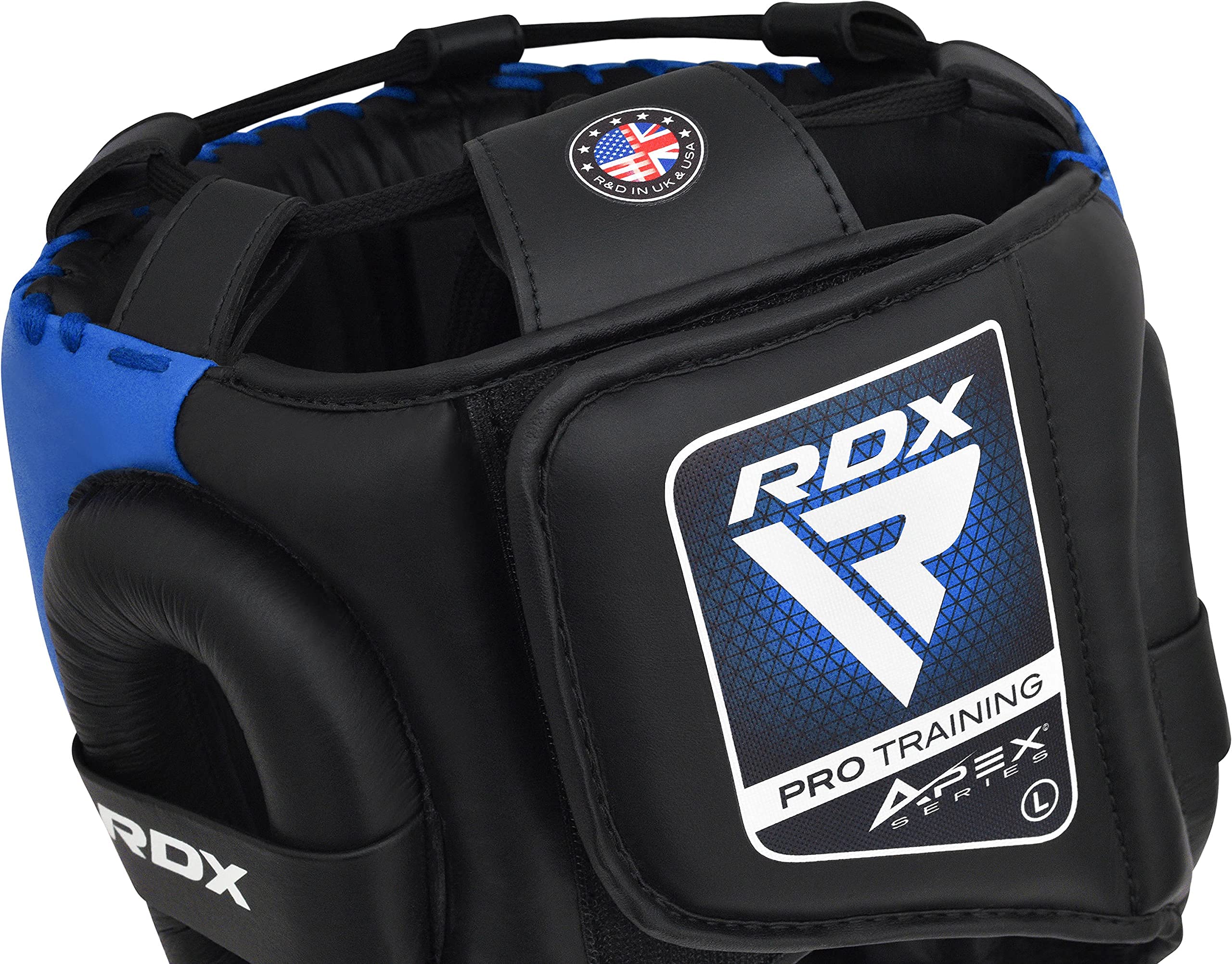RDX Headgear for Boxing and MMA Training, Maya Hide Leather APEX Series Headgear Kickboxing, Martial Arts Grappling Taekwondo Sparring Helmet Head Wear