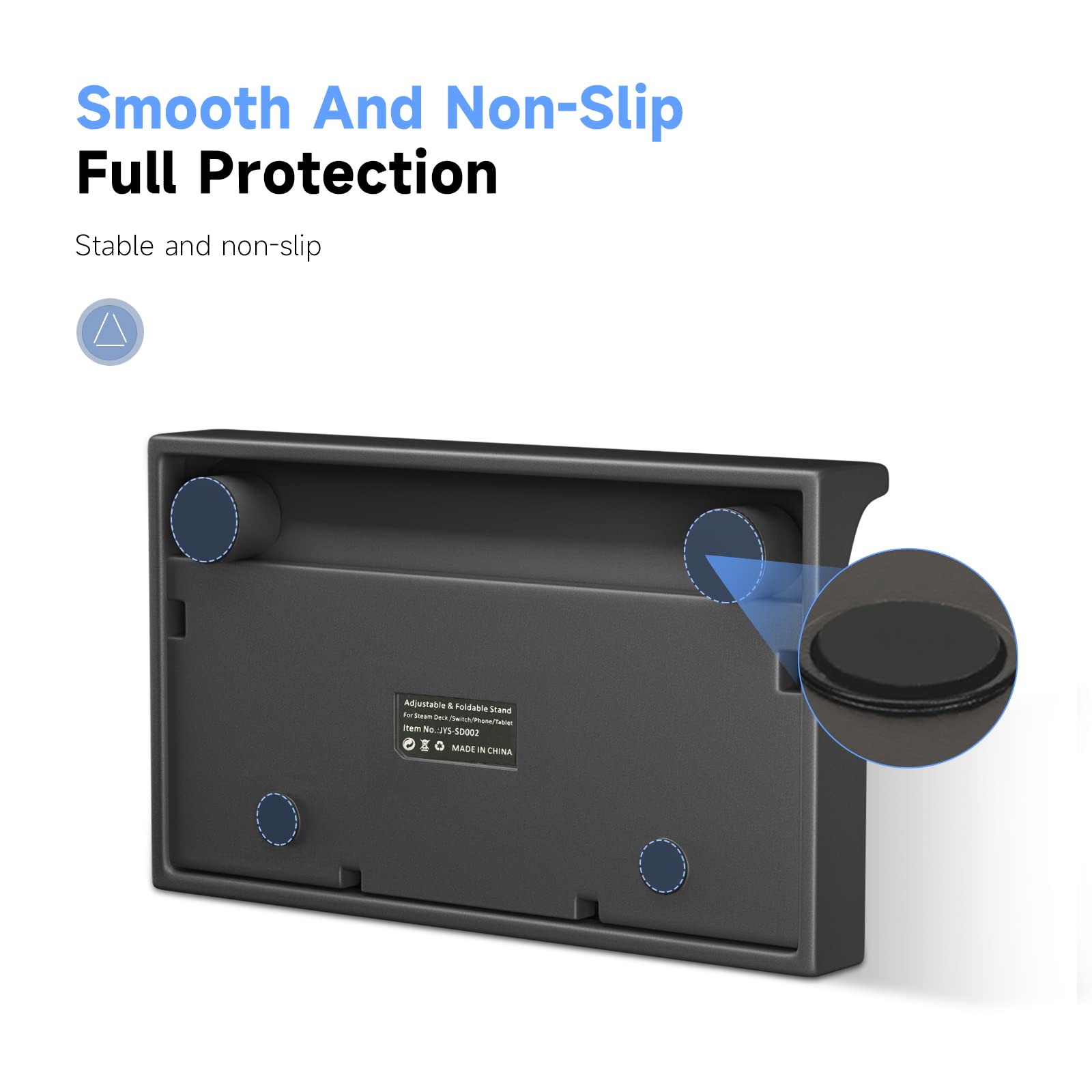 Stand Base for Valve Steam Deck 2021, Switch, Switch Lite, Switch OLED,Tablets and Smartphones, Steam Deck Accessories 3 Angle Level Adjustable Holder Stand, Portable Foldable Non-Slip Bracket - Black