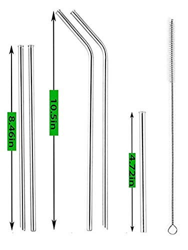 The Finest Pack of 5 Reusable Stainless Steel Straws with Case, BPA Free Metal Straws for Drinking cold Coffee, Beverages and Smoothies