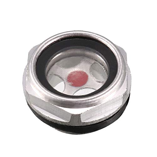 uxcell Oil Liquid Level Gauge Sight Glass G1/2 Male Threaded Aluminum Alloy Air Compressor Fittings with O-ring