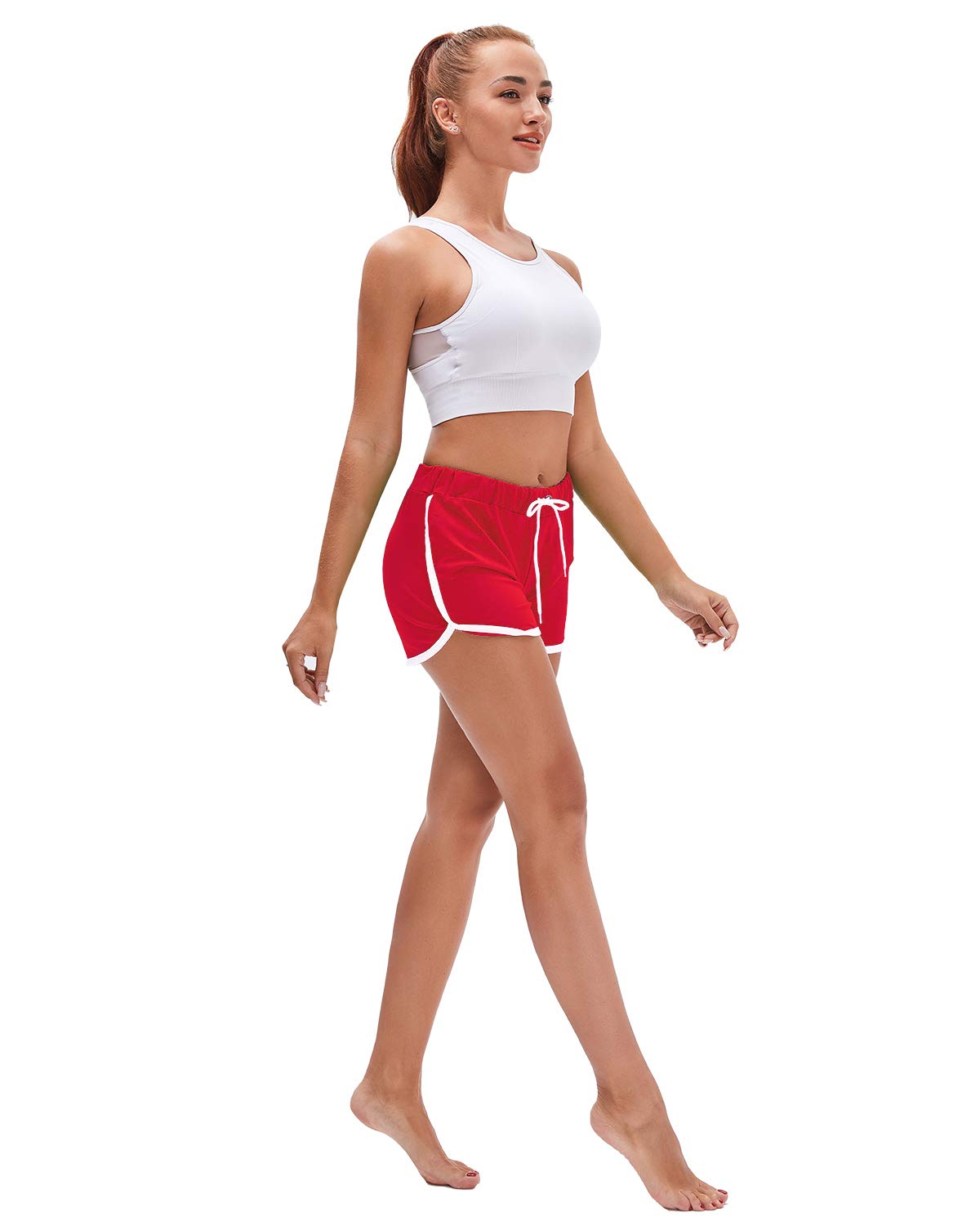 Little Beauty Workout Yoga Gym Booty Running Shorts Red M