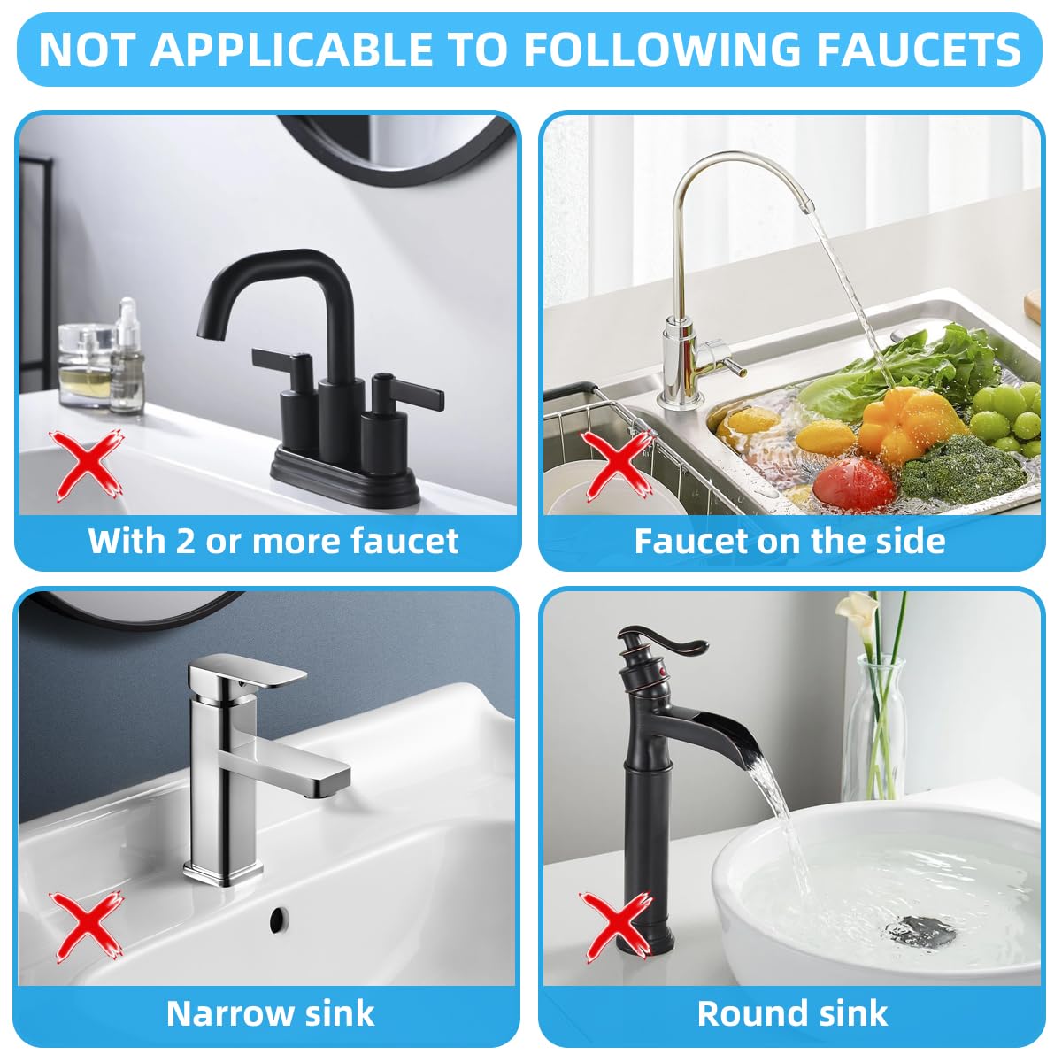 SXhyf Kitchen Sink Splash Guard, Sink Protectors for Kitchen Sink, Faucet Mat for Kitchen Sink, Faucet Drain Pad, Kitchen Gadgets for Kitchen, Rv and Bathroom, 14β x 5.7β(Black)