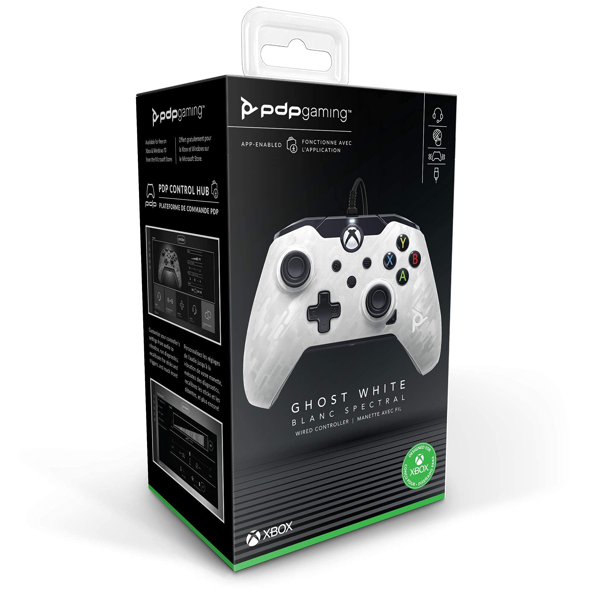 PDP Gaming Wired Controller: Ghost White - Xbox Series X|S, Xbox One, PC - Summer 2021 Model (Renewed)