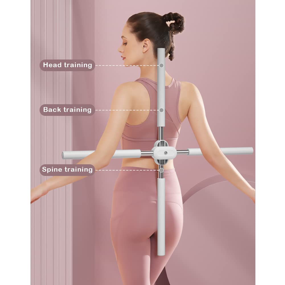 SMALLSHS Yoga Sticks Posture Corrector, Orthopedic Brace for Back, Shoulders, Chest, Hunchback, Straightening Aid, Stretching Tool, Adjustable 62cm-92cm (Grey)