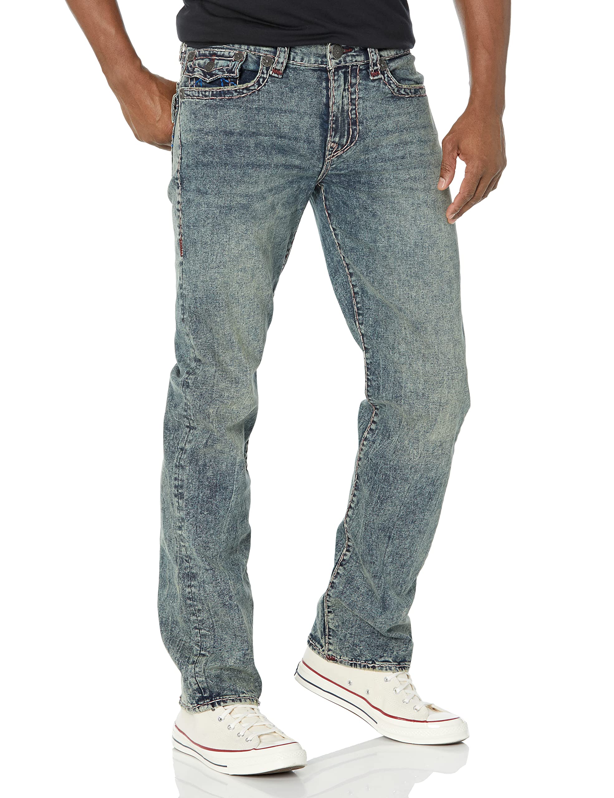 True Religion Men's Ricky Flap Super T, Gatsby Dark Wash, 32