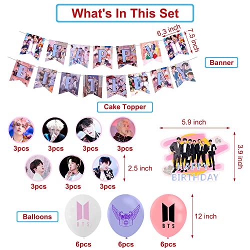 OULUN Birthday Party Supplies For BTS , Bts Theme Party Decoration
