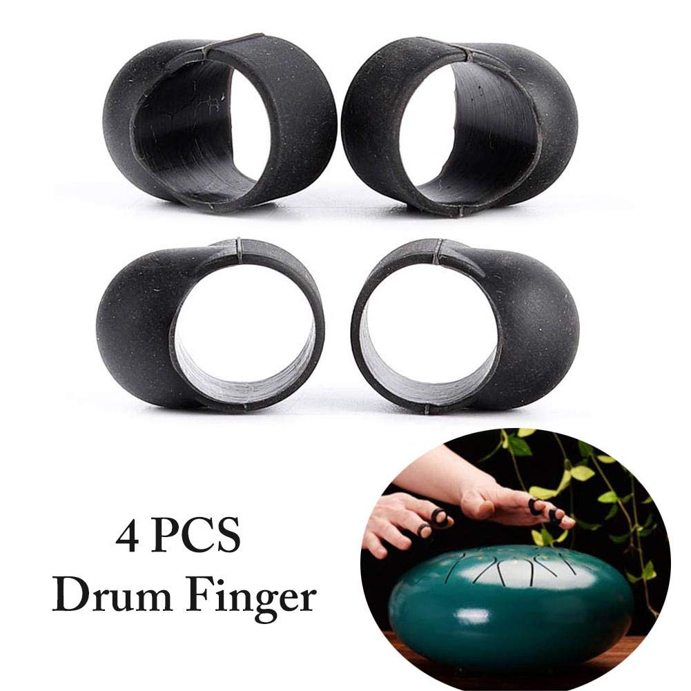 Owlhouse 4PCS Finger Sleeves for Drum, Drum Finger Picks for Steel Tongue Drum, Drum Finger Sleeve Knocking Playing Finger Cover