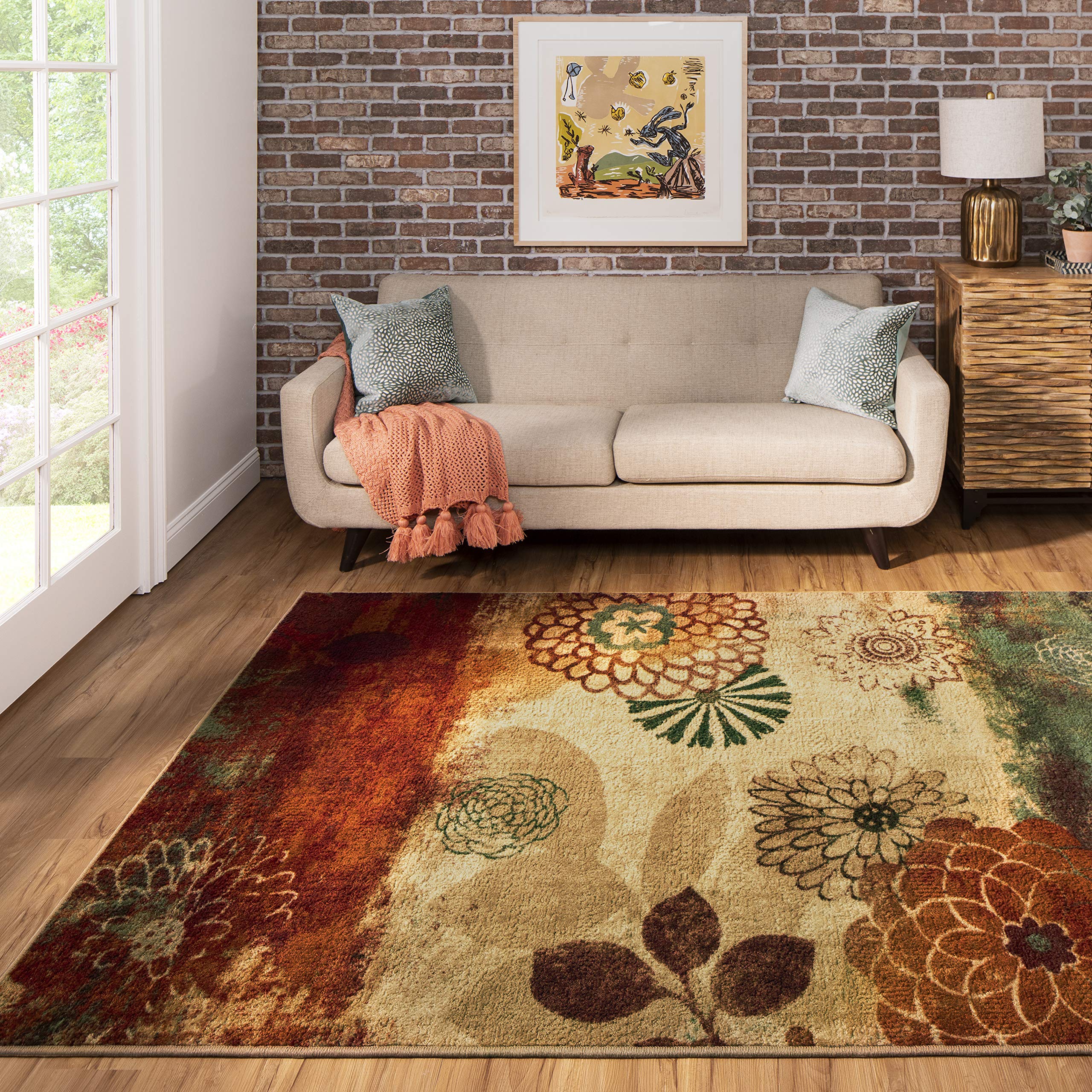 Mohawk Home Strata Pandora Multi Floral Abstract (7' 6" X 10') Area Rug