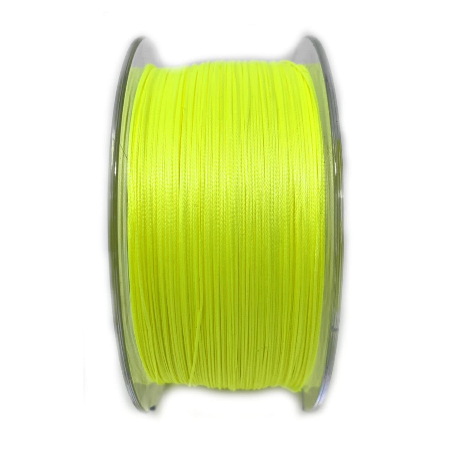 Reaction Tackle Hollow Core, 16 Strand Braided Fishing Line Hi Vis Yellow - 80LB / 500yds